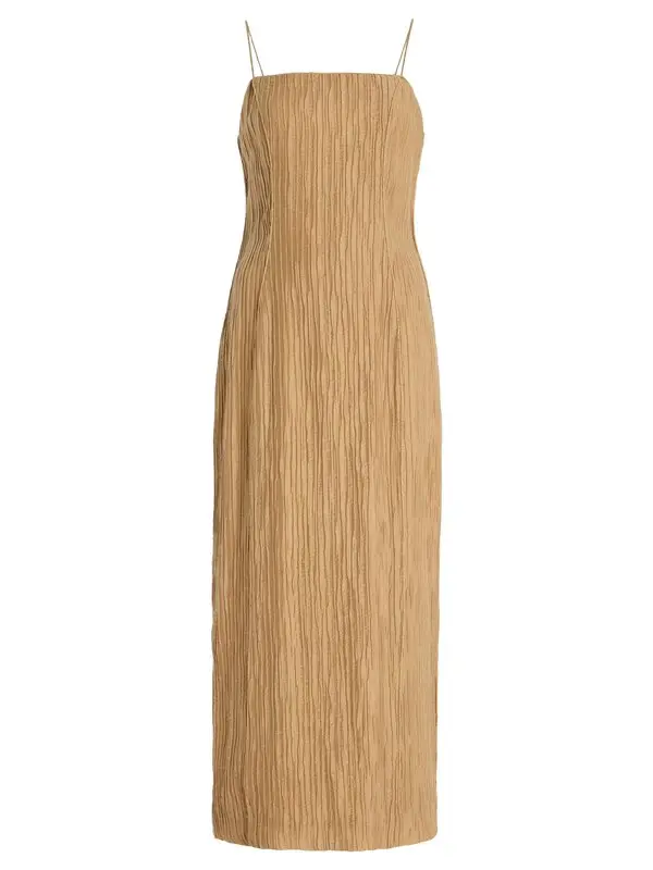 BY MALENE BIRGER Lucille Plissé Midi Dress - Bronze