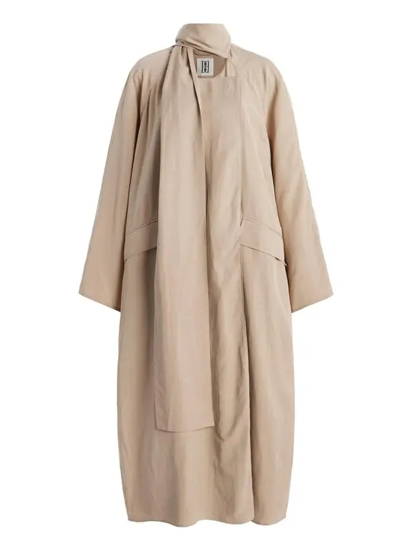 BY MALENE BIRGER Campagna Draped Trench Coat - Nude