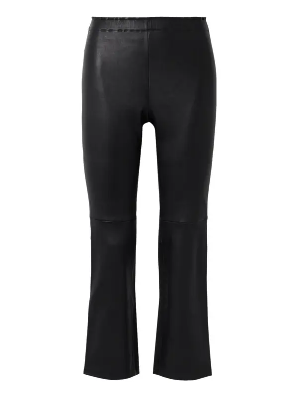 Stouls Jp Twenty Cropped Leather Flared Leggings - Black