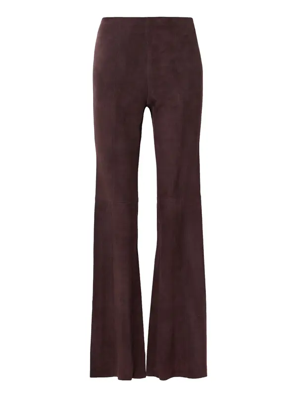 Stouls Gégé Suede Flared Pants - Brown