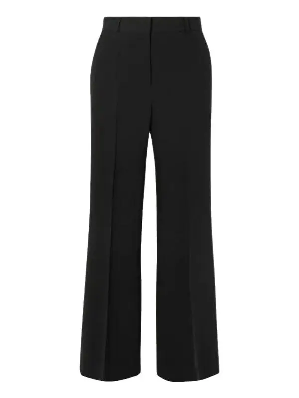 TOTEME Crepe Wool-blend Wide-leg Pants - Black