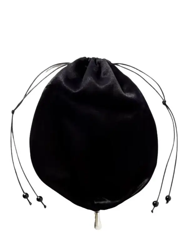 SOPHIE BUHAI Teardrop Embellished Satin Pouch - Black