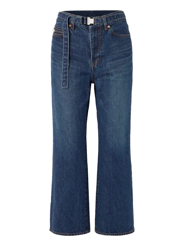 Sacai Belted Bootcut Jeans - Blue