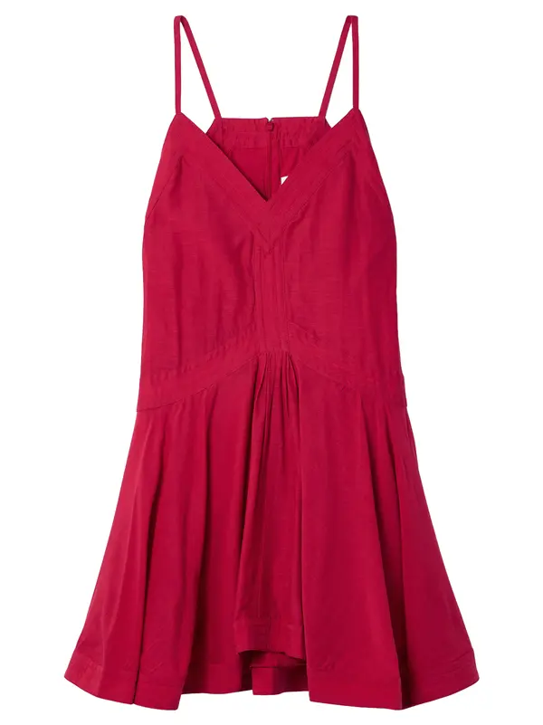 MARANT ETOILE Danielle Gathered Mini Dress - Red