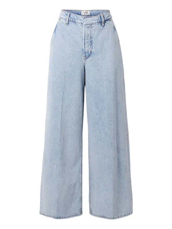 FRAME The Wide Trouser High-rise Wide-leg Jeans - Blue