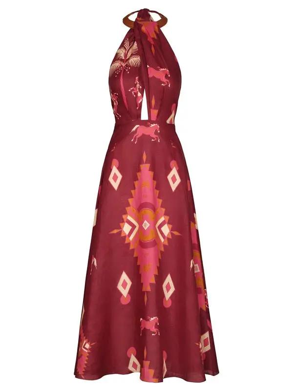 Johanna Ortiz Printed Maxi Dress - Red
