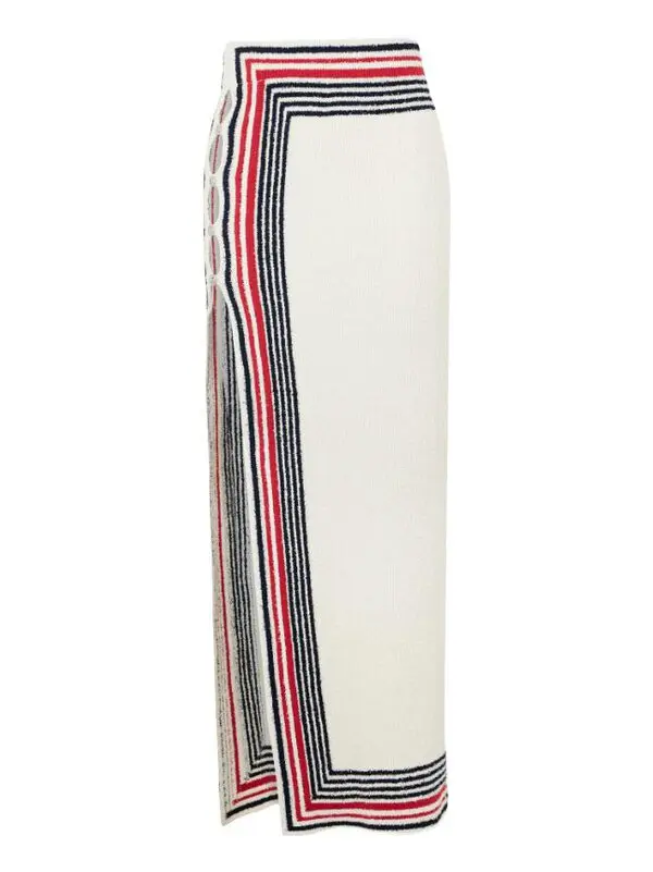 Rabanne Buttoned Cotton-blend Maxi Skirt - Stripe