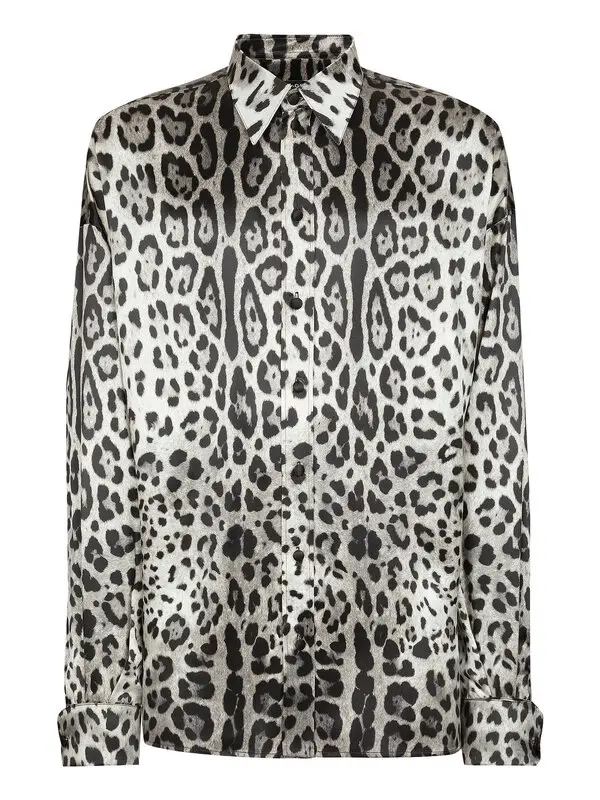 Dolce & Gabbana Super-oversize Leopard- Silk Shirt - Print