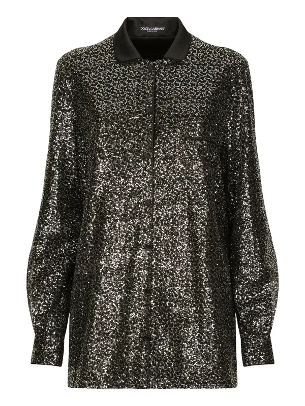 Dolce & Gabbana Sequined Shirt - Black