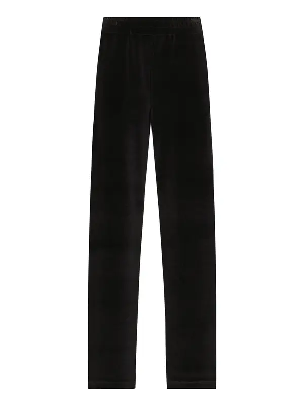 Dolce & Gabbana Cotton Chenille Jogging Pants With Dg Logo - Black