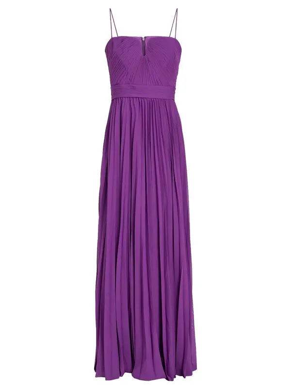 Zac Posen Pleated Chiffon Gown - Violet