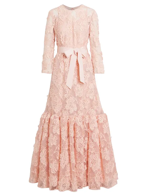 Huishan Zhang Lorelei Embroidered Gown - Pastel Pink