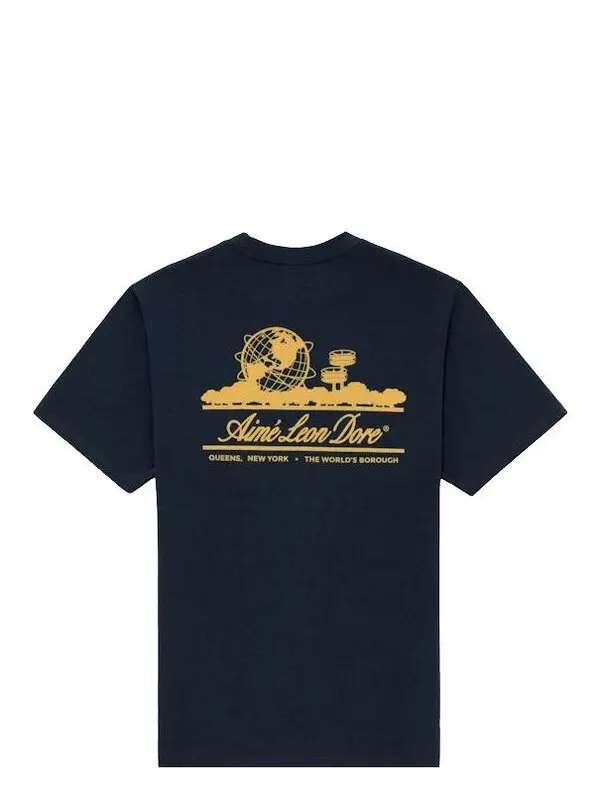 Aimé Leon Dore Unisphere Short Sleeve Tee Shirt - Navy Blue