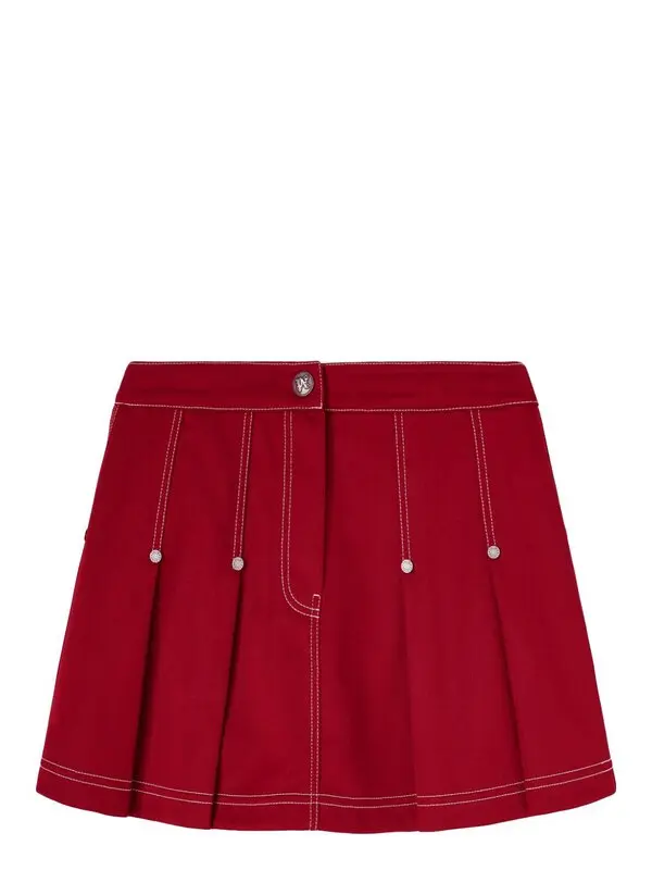 Palm Angels Pleated Mini Skirt - Red