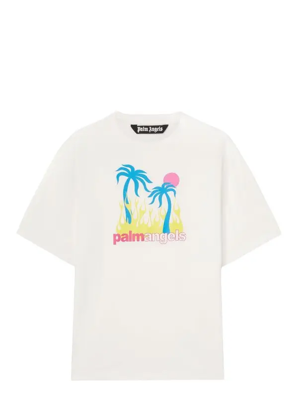 Palm Angels Burning Oasis T-shirt - White