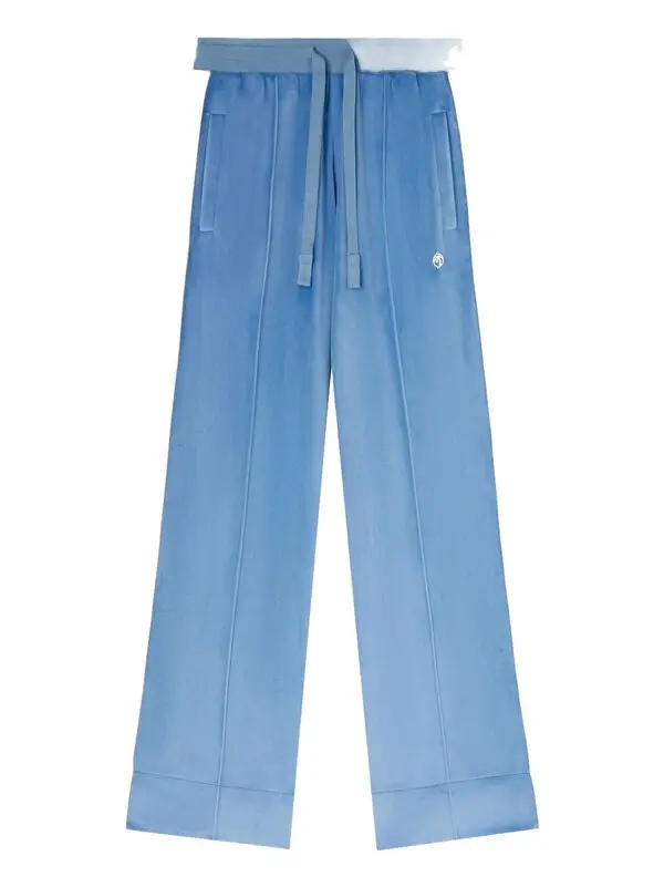 Palm Angels Oval-palm Chenille Sweatpants - Blue