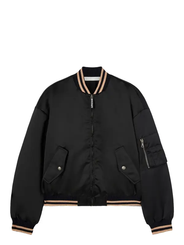 Palm Angels Curved Logo Bomber Jacket - Black