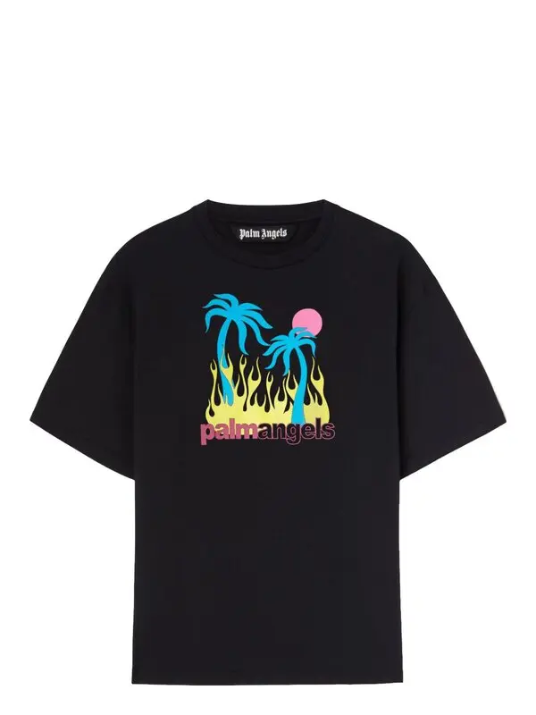 Palm Angels Burning Oasis T-shirt - Black