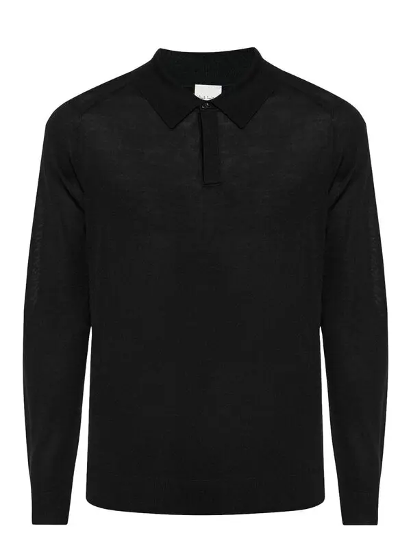 Paul Smith Merino Polo Shirt - Black