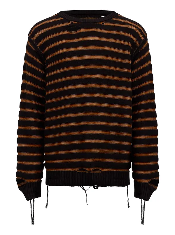 MAISON MARGIELA Stripe-pattern Jumper - Black