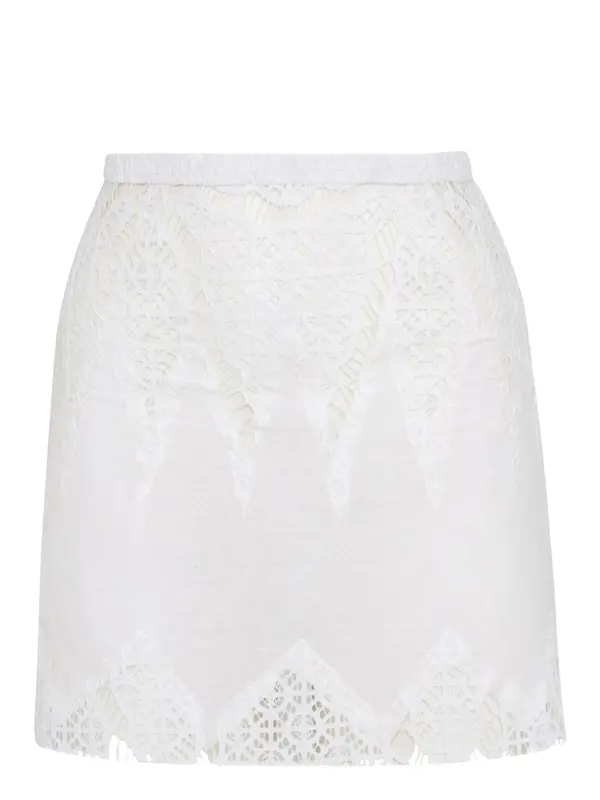 AMIR SLAMA Lace-detail Mini Skirt - White