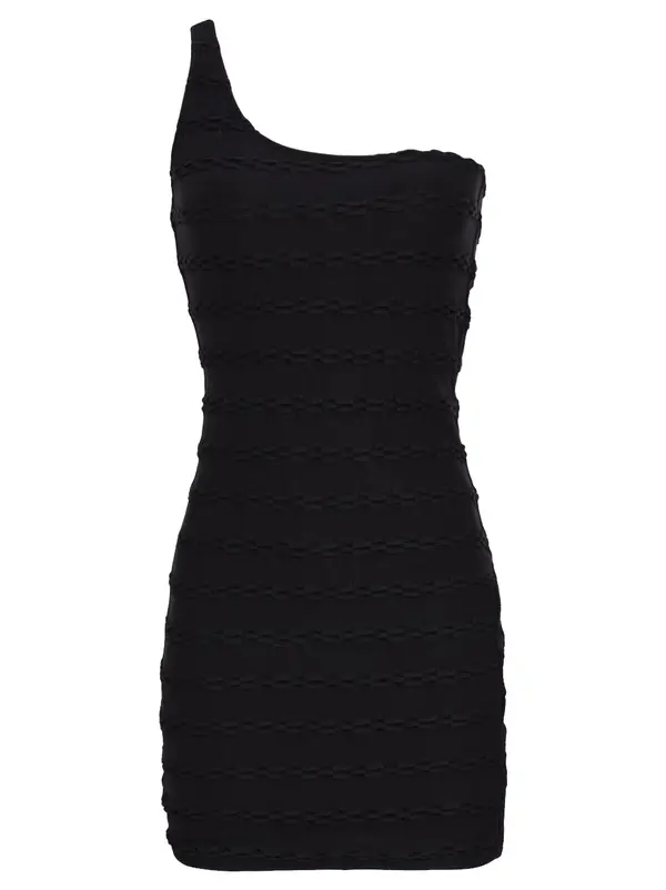 AMIR SLAMA X Jade Picon One-shoulder Mini Dress - Black