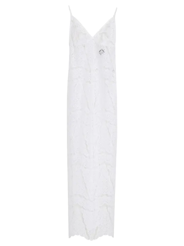 AMIR SLAMA Lace Midi Dress - White