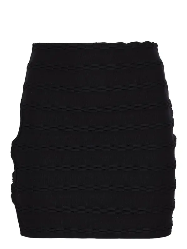 AMIR SLAMA Cut-out Detail Mini Skirt - Black