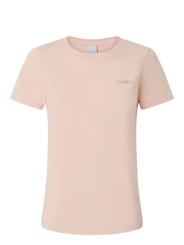 Pinko Logo-embroidered T-shirt - Pink
