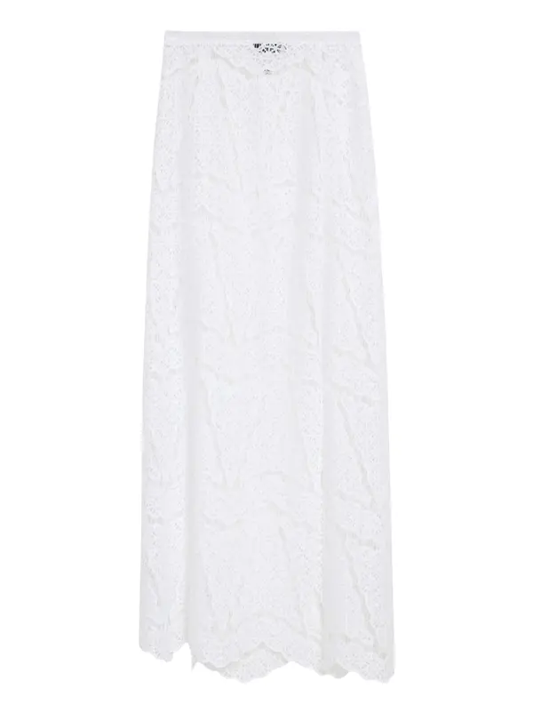 AMIR SLAMA Lace Maxi Skirt - White
