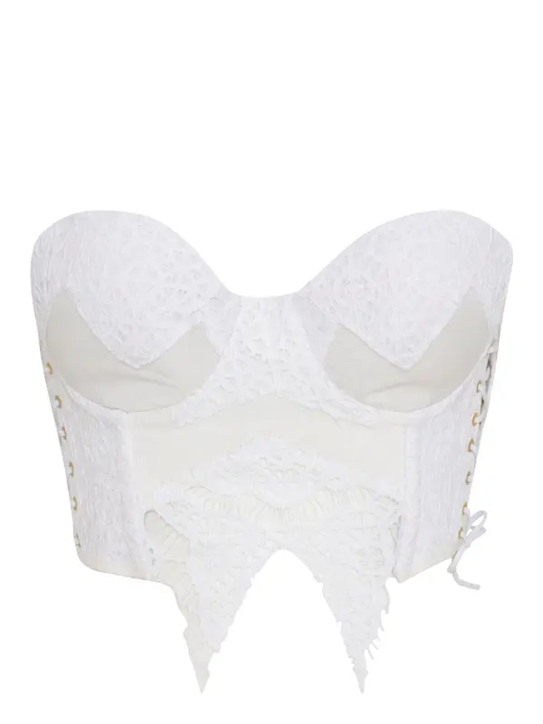 AMIR SLAMA Lace-detail Top - White