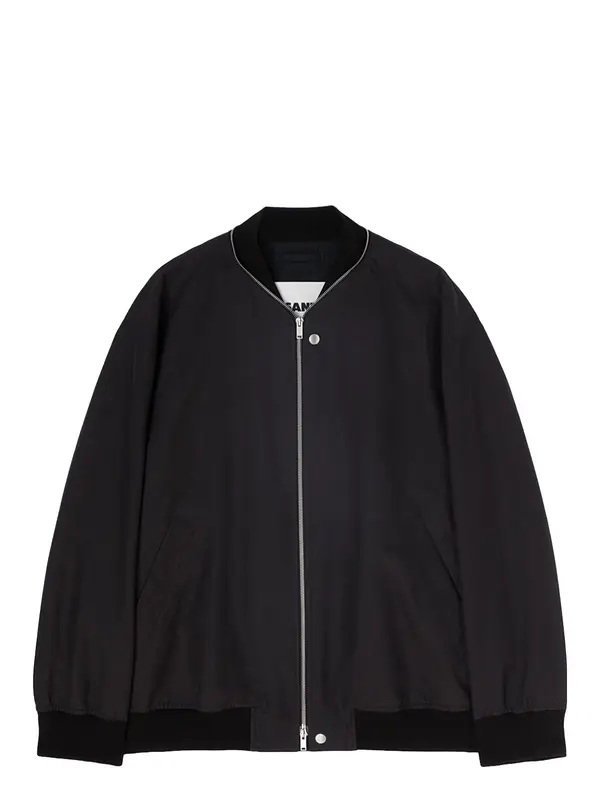 JIL SANDER Zipped Bomber Jacket - Black