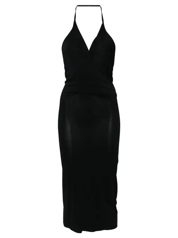 Rick Owens Rose Cowl-effect Midi Dress - Black