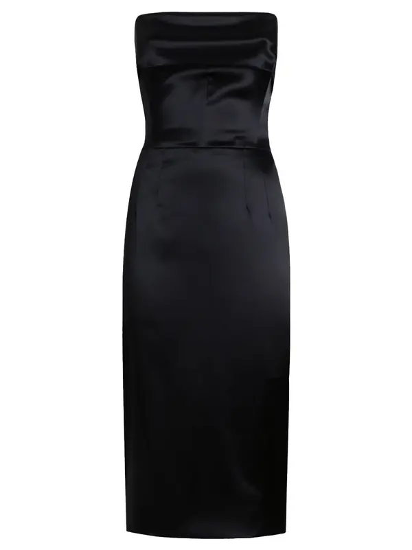 Dolce & Gabbana Dna Satin-finish Midi Dress - Black