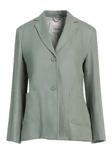 Max Mara Linen Single-breasted Blazer - Sage Green