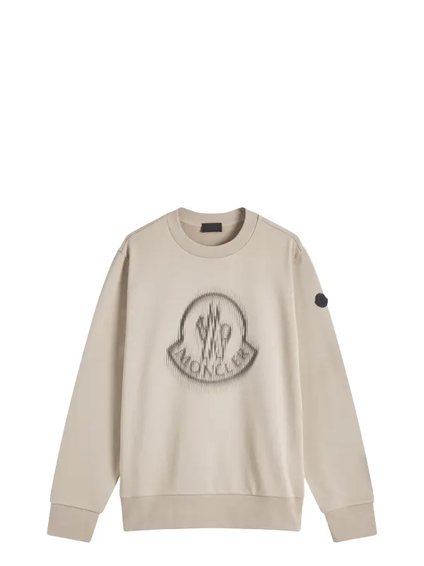 Moncler Cotton Fleece Sweatshirt - Beige