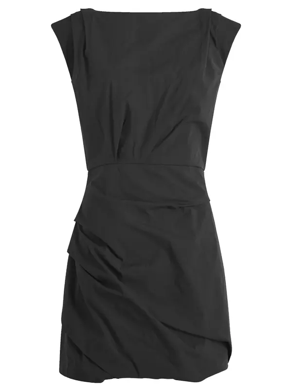 ST. AGNI Bateau Tuck Mini Dress - Black