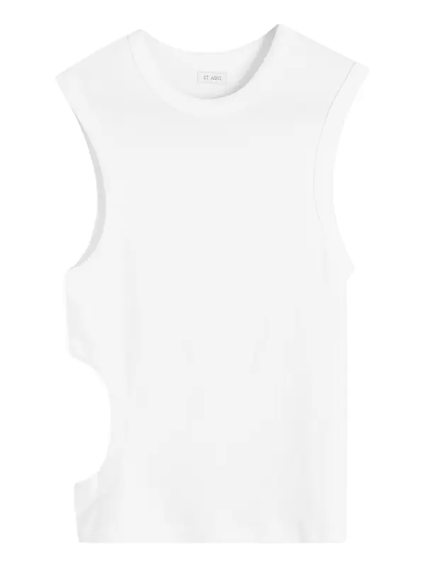 ST. AGNI Organic Cotton Cut Out Tank Top - White