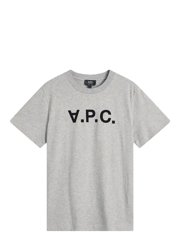 A.p.c. Vpc Logo T-shirt - Heathered Grey/dark Navy