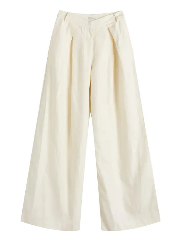 ST. AGNI Minimal Fold Trousers - Ivory