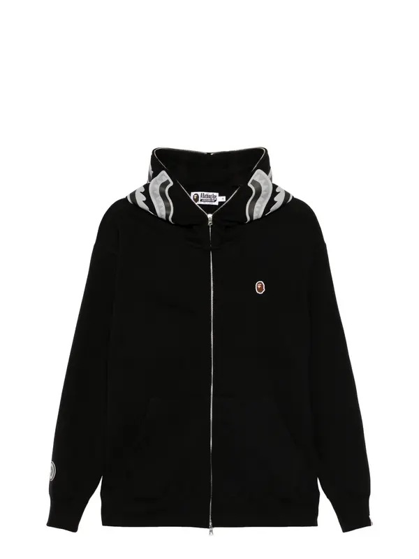 A BATHING APE One-point Ape-head Shark Full-zip Hoodie - Black