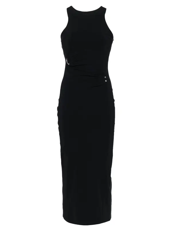 Patrizia Pepe Piercing-detail Midi Dress - Black