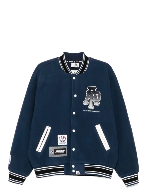 AAPE BY *A BATHING APE® Logo Varsity Jacket - Blue