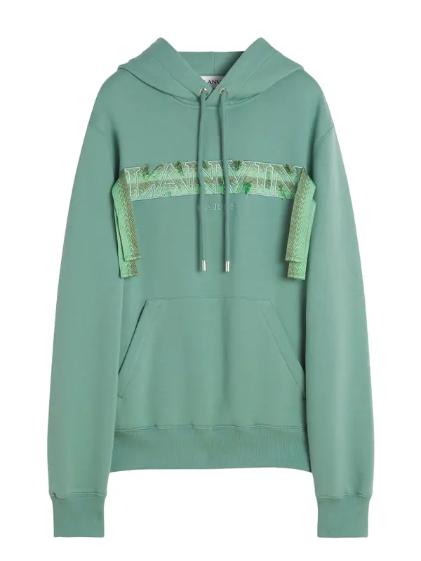 LANVIN Curb-lace Hoodie - Green
