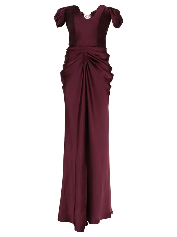 ANA RADU Drape-detail Maxi Dress - Red