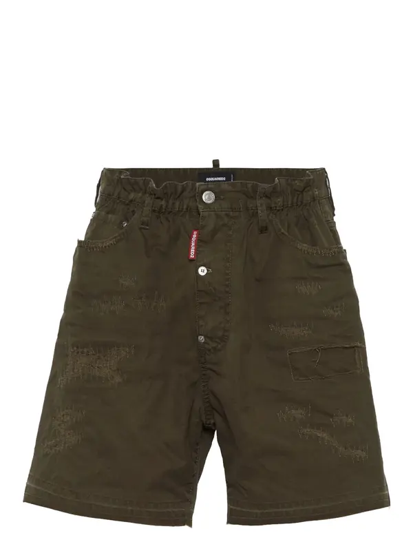 Dsquared2 Stitched Cotton Shorts - Green