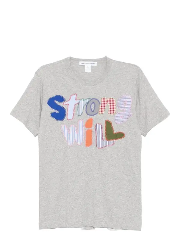 Comme Des Garçons Embroidered-strong Will T-shirt - Grey