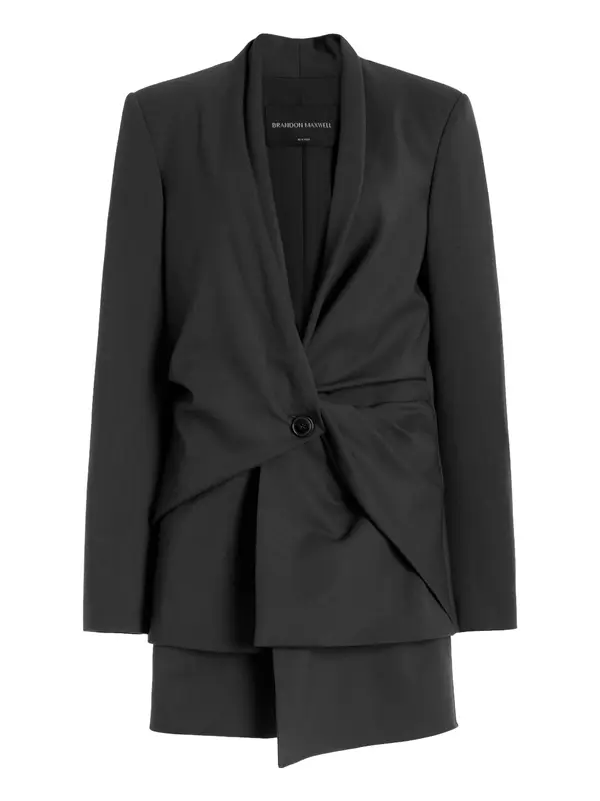 Brandon Maxwell Gathered-detail Blazer - Black