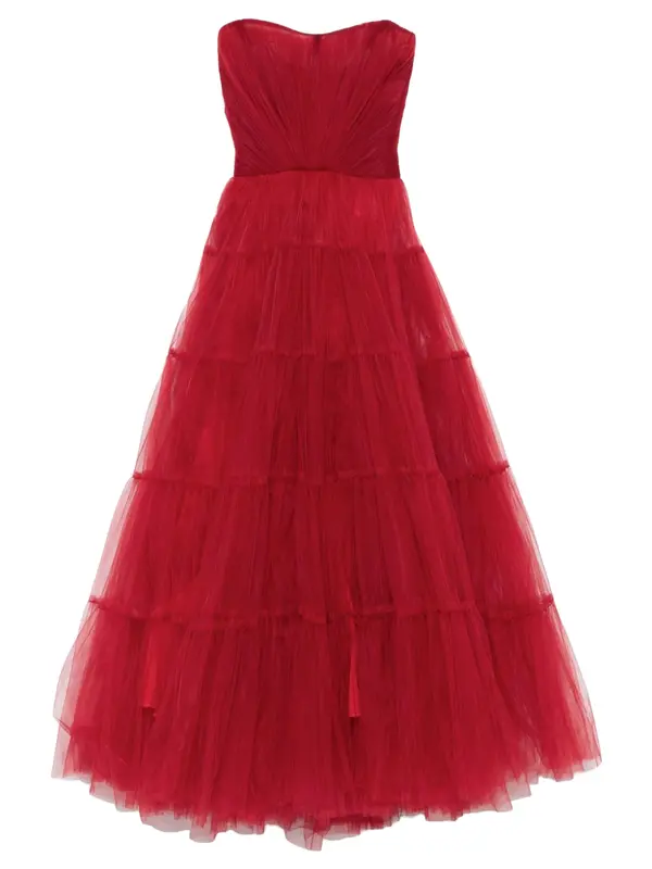 ANA RADU Tulle Maxi Dress - Red