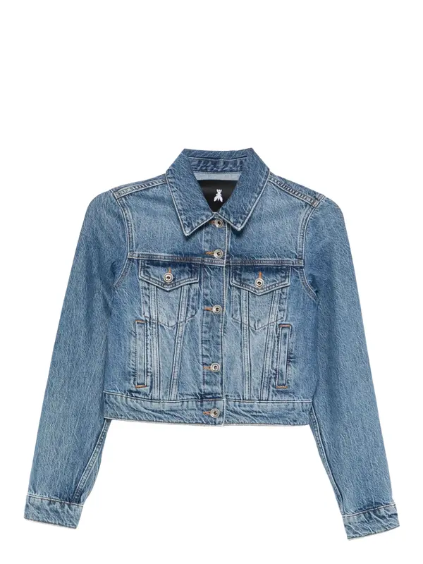 Patrizia Pepe Cropped Denim Jacket - Blue